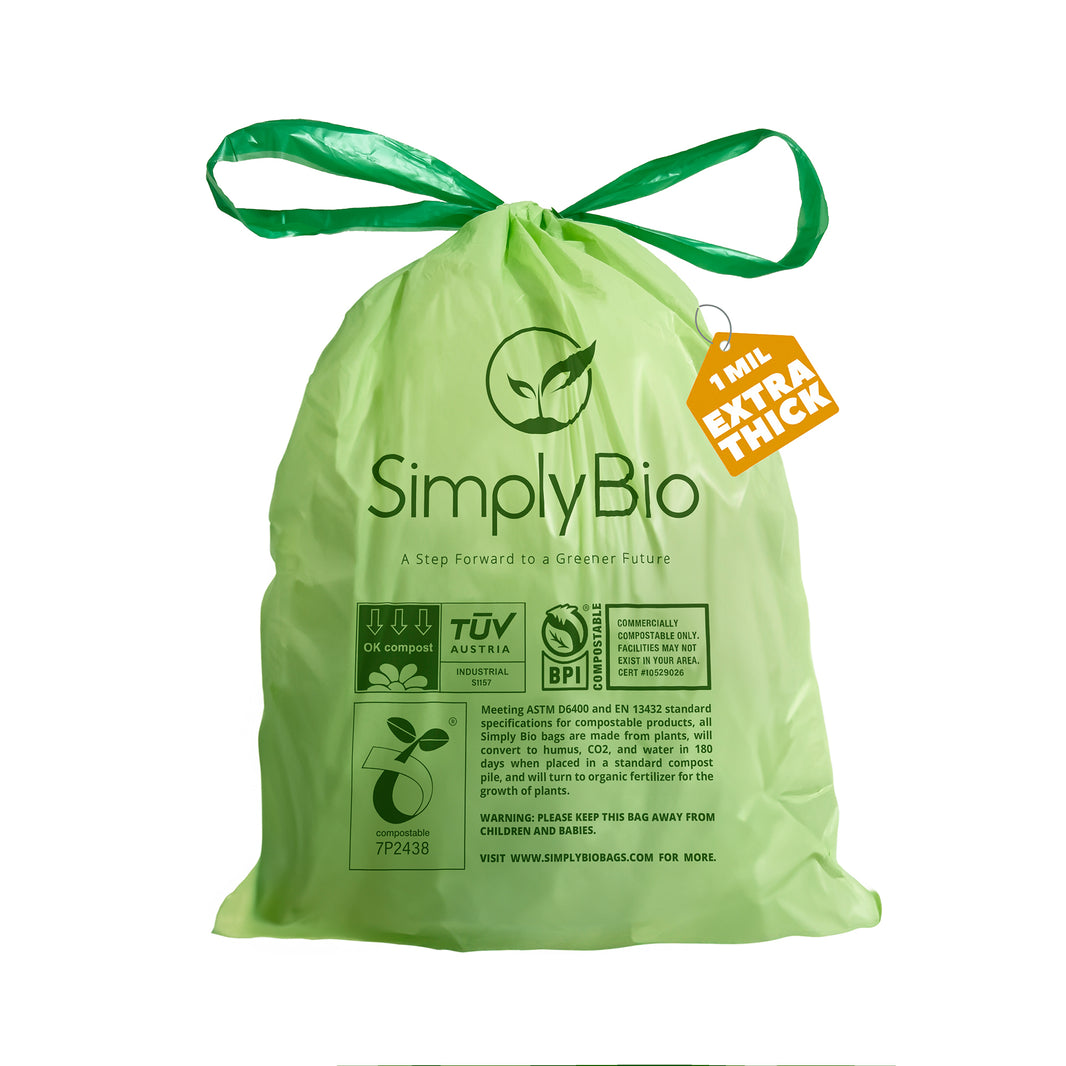 100% Compostable Food Scrap Bags: 3-Gal, Heavy-Duty - Simply Bio